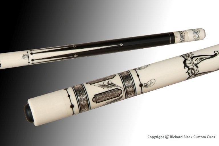 Richard Black's Ivory Crown Cue, Custom Designed Pool Billiard Cues